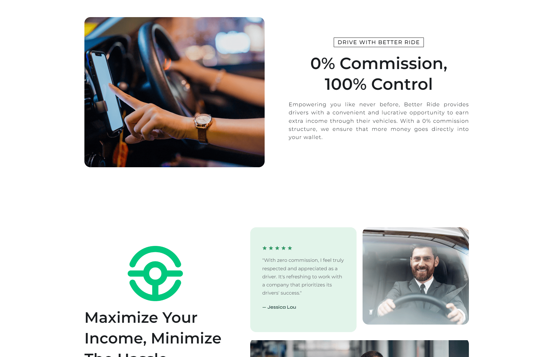 Ride Sharing Web Design - Imaginemonkey.com